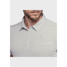 Sch&ouml;ffel Poloshirt SCH&Ouml;FFEL "Polo Shirt Ramseck M", Herren, Gr. 48, grau (9180, grau), Oberstoff: 77% Polyester, 18% Lyocell, 5% Elasthan, V-Ausschnitt, Shirts