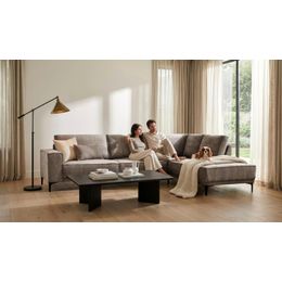 Ecksofa OTTO HOME "OLAND L-Form, B: 289 cm, Skandi-Design", grau (dunkelgrau), B:289cm H:85cm T:210cm, 100% Polyester, Sofas, Ecksofa, Struktur, Flachgewebe, Luxus-Microfaser, Boucle