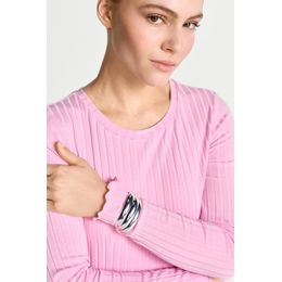 Longsleeve RICHROYAL, Damen, Gr. S, soft orchid, Single Jersey, Obermaterial: 70% Viskose, 27% Polyester, 3% Elasthan, slim fit normal, Rundhals, Shirts, perfekt zum drunterziehen, mit Rollkante am Ausschnitt