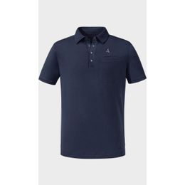 Sch&ouml;ffel Poloshirt SCH&Ouml;FFEL "Polo Shirt Ramseck M", Herren, Gr. 50, blau (8820, blau), Oberstoff: 77% Polyester, 18% Lyocell, 5% Elasthan, V-Ausschnitt, Shirts