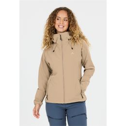 Outdoorjacke WHISTLER "Kodie", Damen, Gr. 38, hellbraun, 92% Polyester, 8% Elasthan, unifarben, normal, hoch geschlossener Ausschnitt, Jacken Outdoorjacke, mit Bionic Finish-Material