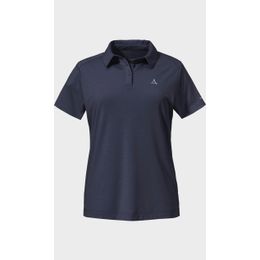 Sch&ouml;ffel Poloshirt SCH&Ouml;FFEL "Polo Shirt Ramseck L", Damen, Gr. 34, blau (8820, blau), Oberstoff: 77% Polyester, 18% Lyocell, 5% Elasthan, V-Ausschnitt, Shirts Poloshirt