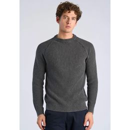 Strickpullover LINDBERGH "Strickpullover Relaxed Fit", Herren, Gr. L, schwarz, Obermaterial: 60% Baumwolle, 40% Polyester, Rundhals, Pullover Strickpullover