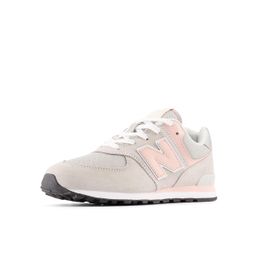 Sneaker New Balance "574", M&auml;dchen, Gr. 36, rosa (hellgrau, rosa, silberfarben), Leder, Textil, Schuhe Sneaker