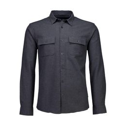 Flanellhemd LINDBERGH "Freizeithemd Relaxed Fit", Herren, Gr. L, Normalgr&ouml;&szlig;en, dk grau, Obermaterial: 100% Baumwolle, Hemden
