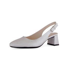 Slingpumps Gabor "Slingpumps", Damen, Gr. 35,5, silber, Schuhe Slingpumps