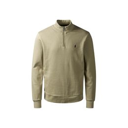 Rundhalspullover MCS "MCS sweatshirt with half-zip MCClement", Herren, Gr. S, laurel oak, Obermaterial: 100% Baumwolle, Pullover Rundhalspullover