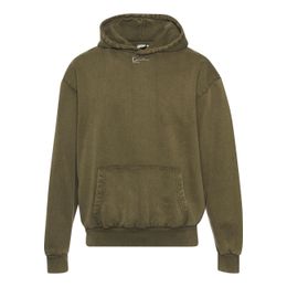 Karl Kani Herren Kapuzenpullover "Karl Kani Herren KM234-058-2 KK Small Signature Os Heavy Sweat"washed schwarz olive, Gr. XXS, 100% Baumwolle,