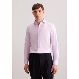 Businesshemd Seidensticker "Schwarze Rose", Herren, Gr. XS (36), normale &Auml;rmell&auml;ngen, lila (violett), 100% Baumwolle, unifarben, slim fit, 2-Knopf-Manschette, Hemden Businesshemd, Slim 1/1 Kentkragen Uni