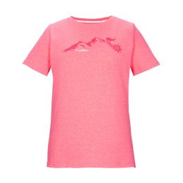 T-Shirt Killtec "KOS 194 WMN TSHRT", Damen, Gr. 44, koralle, Obermaterial: 65% Polyester, 30% Baumwolle, 5% Elasthan, Rundhals, Shirts T-Shirt, Vielseitiges Damen T-Shirt mit Melange-Optik und Bergprint