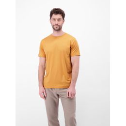 Rundhalsshirt Lerros "Rundhals T-Shirt aus Baumwolle", Herren, Gr. S, dull peach, 100% Baumwolle, Rundhals, Shirts Rundhalsshirt, 100% Baumwolle, einfarbig, angenehmer Tragekomfort