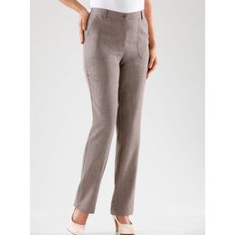 Palazzohose Casual Looks, Damen, Gr. 23, Kurzgr&ouml;&szlig;en, grau (taupe), 100% Polyester, unifarben, lang, Hosen Palazzohose