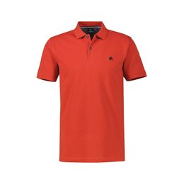 Poloshirt Lerros "Basic Poloshirt in den Gr&ouml;ssen 3XL bis 6XL", Herren, Gr. 5XL, scandinavian rot, 100% Baumwolle, ohne Ausschnitt, Shirts Poloshirt