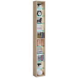 Standregal Vcm "Holz CD DVD Stand Aufbewahrung Regal Rasato XL", braun (sonoma, eiche), B:21cm T:14cm, Regale, Standregal