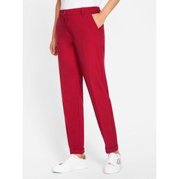 B&uuml;gelfaltenhose Inspirationen, Damen, Gr. 20, Kurzgr&ouml;&szlig;en, rot, 63% Polyester, 33% Viskose, 4% Elasthan, unifarben, Hosen B&uuml;gelfaltenhose