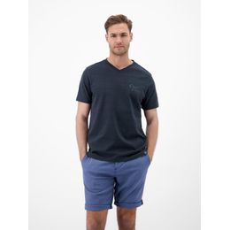 T-Shirt Lerros "T-Shirt mit V-Neck in Strickqualit&auml;t", Herren, Gr. S, classic navy, 100% Baumwolle, V-Ausschnitt, Shirts T-Shirt