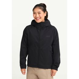 Funktionsjacke Jack Wolfskin "MAHANI JKT W", Damen, Gr. XS (34), schwarz, Web, Obermaterial: 100% Polyester. Futter: 100% Polyester, unifarben, Basic h&uuml;ftbedeckend, Raglan&auml;rmel elastischer Bund, Jacken Funktionsjacke, W&auml;rmend, winddicht, &Uuml;bergangsjacke