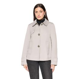 Outdoorjacke Gil Bret, Damen, Gr. 38, silber rock, Web, Obermaterial: 58% Baumwolle, 42% Polyester, unifarben, regular fit normal, Manschette, Jacken Outdoorjacke, mit Hemdkragen
