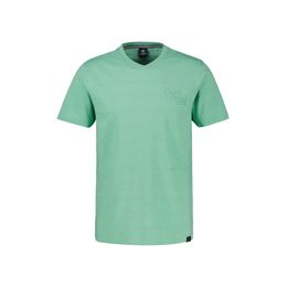 T-Shirt Lerros "T-Shirt mit V-Neck in Strickqualit&auml;t, grosse Gr&ouml;&szlig;en", Herren, Gr. 6XL, mint water, 100% Baumwolle, V-Ausschnitt, Shirts T-Shirt