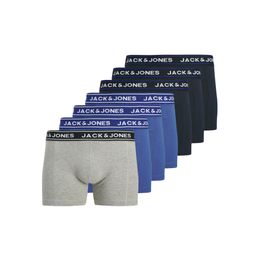 Jack & Jones Trunk JACK & JONES "JACDANNY SOLID TRUNKS 7 PACK", Herren, Gr. L, 7 Stk., dazzling blau pack:2xdazzling blau, 3xnavy blazer, lgm, Jersey, Obermaterial: 95% Baumwolle, 5% Elasthan, meliert, unifarben mit Farbeinsatz, Unterhosen Trunk