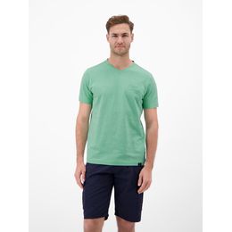 T-Shirt Lerros "T-Shirt mit V-Neck in Strickqualit&auml;t", Herren, Gr. L, mint water, 100% Baumwolle, V-Ausschnitt, Shirts T-Shirt