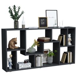 Standregal Vcm "Holz Stand Regal Raumteiler B&uuml;cherregal Lanisa L", schwarz (anthrazit), B:116cm T:20cm, Regale, Standregal