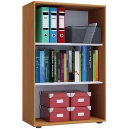 B&uuml;cherregal Vcm "Holz B&uuml;ro Regal B&uuml;cher Ordner Aktenregal Lona 3f", braun (buche), B:70cm T:37cm, Regale, B&uuml;cherregal