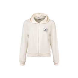 Sweatshirt Emporio Armani "Sweatjacke ICONIC LIGHT TERRY 1er Pack", Damen, Gr. L, wei&szlig;, Obermaterial: 60% Baumwolle CO. 40% Polyester PES., Sweatshirts Sweatshirt