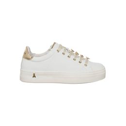 Patrizia Pepe Leder-Sneakers in Wei&szlig;/ Gold - 61% | Gr&ouml;&szlig;e 38 | Damen-sneakers