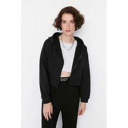 Trendyol Sweatjacke in Schwarz - 51% | Gr&ouml;&szlig;e M | Damen-sweatshirts-jacken
