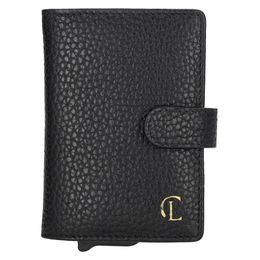 Charm Leder-Geldb&ouml;rse in Schwarz - (B)7 x (H)10 x (T)1,5 cm - 63% | Portemonnaies-etuis