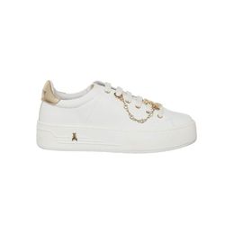 Patrizia Pepe Leder-Sneakers in Wei&szlig;/ Gold - 58% | Gr&ouml;&szlig;e 35 | Damen-sneakers