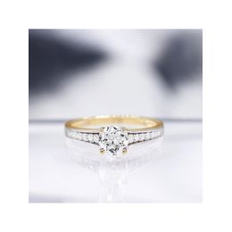 CARATELLI Gold-Ring "Kriva" mit Diamanten - 71% | Gr&ouml;&szlig;e 58 | Schmuck