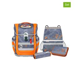 McNeill 5tlg. Schulranzen-Set "Ergo Complete DIN FIRE" in Grau/ Orange - 66% | Buero-schulbedarf
