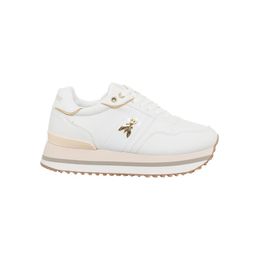 Patrizia Pepe Leder-Sneakers in Wei&szlig;/ Rosa - 59% | Gr&ouml;&szlig;e 37 | Damen-sneakers