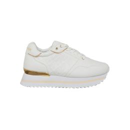Patrizia Pepe Leder-Sneakers in Wei&szlig;/ Gold - 61% | Gr&ouml;&szlig;e 38 | Damen-sneakers