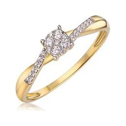 CARATELLI Gold-Ring "Lismore" mit Diamanten - 76% | Gr&ouml;&szlig;e 58 | Schmuck