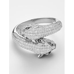 CARATELLI Wei&szlig;gold-Ring "Duo de Panth&egrave;res" mit Diamanten - 80% | Gr&ouml;&szlig;e 56 | Schmuck