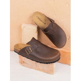 BABUNKERS Family Leder-Clogs in Braun - 62% | Gr&ouml;&szlig;e 43 | Herren-hausschuhe