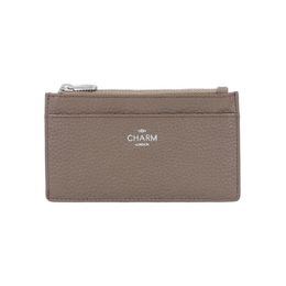 Charm Leder-Geldb&ouml;rse in Taupe - (B)13,5 x (H)7,5 x (T)1 cm - 66% | Portemonnaies-etuis