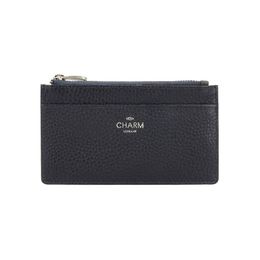 Charm Leder-Geldb&ouml;rse in Dunkelblau - (B)13,5 x (H)7,5 x (T)1 cm - 69% | Portemonnaies-etuis