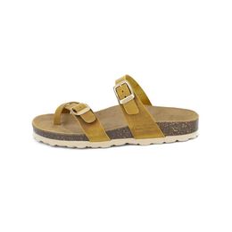 BABUNKERS Family Leder-Zehentrenner in Gelb - 58% | Gr&ouml;&szlig;e 37 | Damen-sandalen