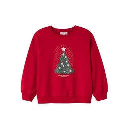 name it Sweatshirt "Rili" in Rot - 40% | Gr&ouml;&szlig;e 122/128 | Kinder-sweatshirts-jacken