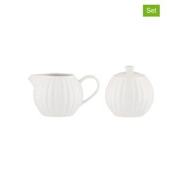 Price&Kensington 2tlg. Set: Zuckerdose mit Milchk&auml;nnchen "Luxe" in Wei&szlig; - (H)21 cm - 43% | Gedeckter-tisch