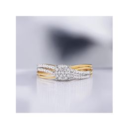 CARATELLI Gold-Ring "Rosalia" mit Diamanten - 75% | Gr&ouml;&szlig;e 56 | Schmuck