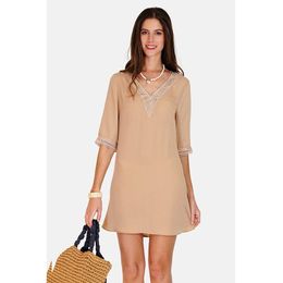 ASSUILI Kleid in Beige - 72% | Gr&ouml;&szlig;e 40 | Damen-kleider