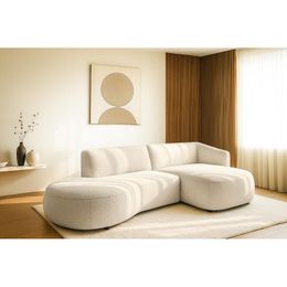 Home Affaire Ecksofa &raquo;OSTRUP Rundsofa, L-Form, Naturt&ouml;ne, Boucle&laquo; Breite 278 cm, organische Form mit sanften Rundungen wei&szlig; 100% Polyester
