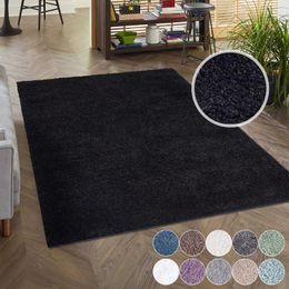 Carpet City Hochflor-Teppich &raquo;City Shaggy&laquo; rechteckig 30 mm H&ouml;he Auch als L&auml;ufer, Langflor, Uni, Shaggy, flauschig-weich schwarz Polypropylen
