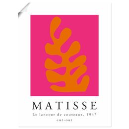 Artland Wandbild &raquo;Matisse der Messerwerfer - orange&laquo; Muster 1 Stk. tlg. als Alubild, Leinwandbild, Poster, Wandaufkleber in verschied. Gr&ouml;&szlig;en Papier