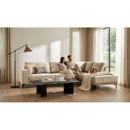 OTTO home Ecksofa &raquo;OLAND L-Form, B: 289 cm, Skandi-Design&laquo; Struktur, Flachgewebe, Luxus-Microfaser, Boucle grau 100% Polyester